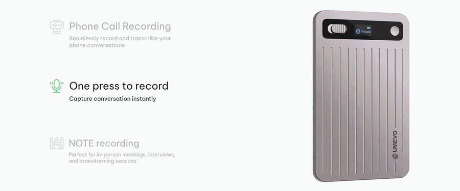 UMEVO Note Plus - AI Voice Recorder: Voice Transcription & Summary